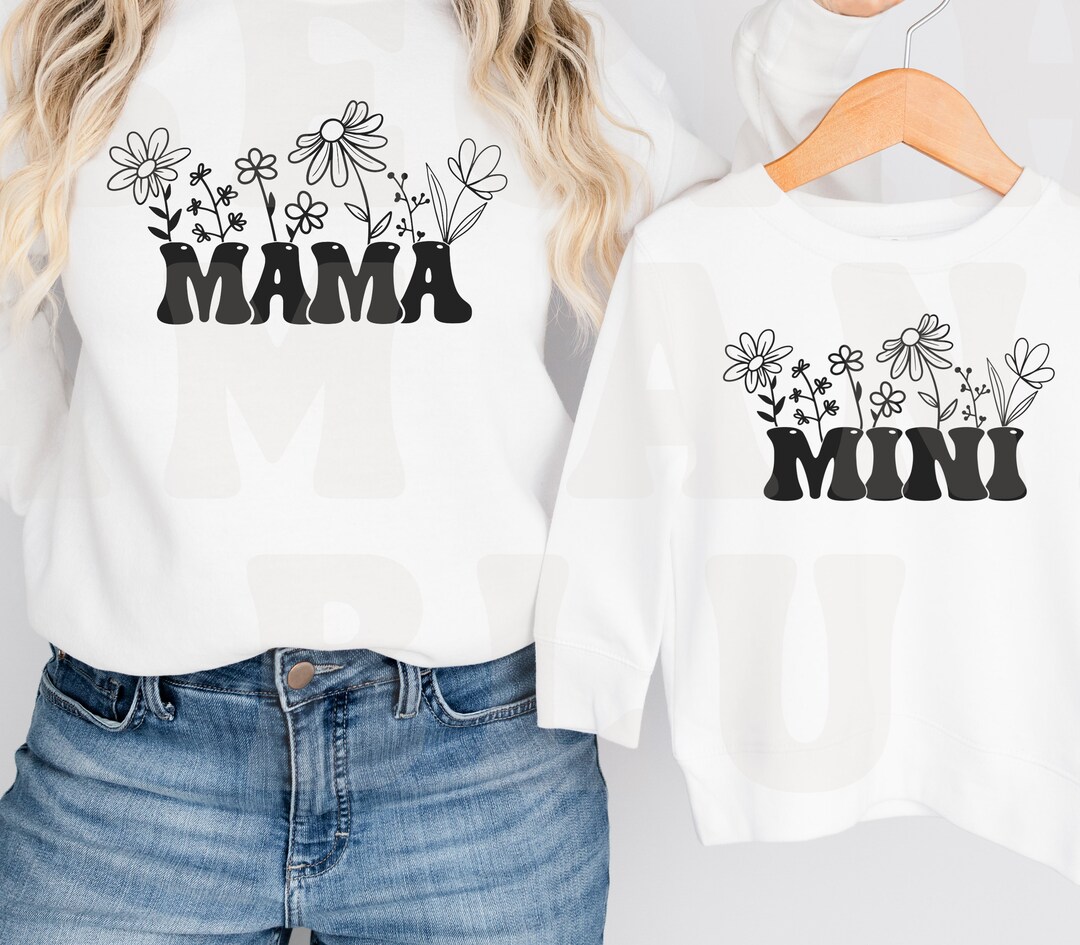 Mama and Mini PNG, Mama Mini SVG, Boho Mama and Mini PNG, Mama and Me ...