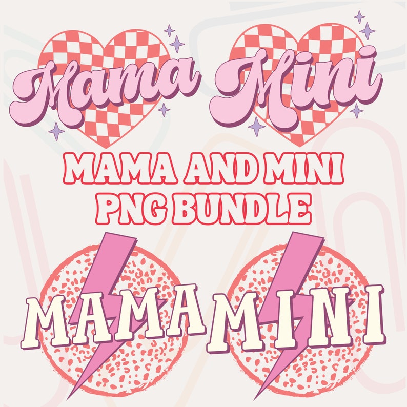 Mama and Mini PNG Bundle, Retro Mama and Mini PNG Sublimation, Mama and ...