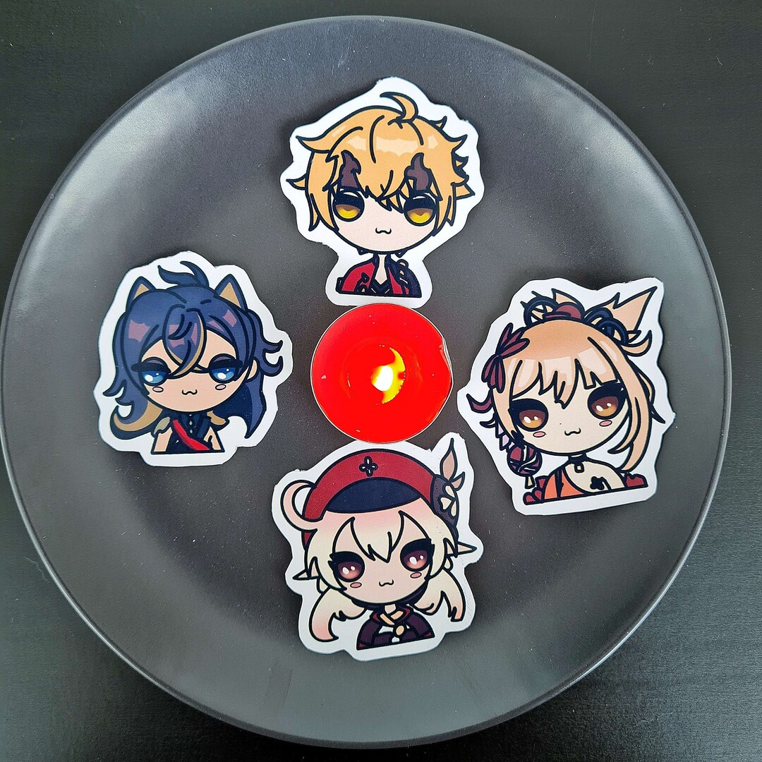 Genshin Impact Stickers Pyro Amber Hu Tao Xinyan Dehya - Etsy