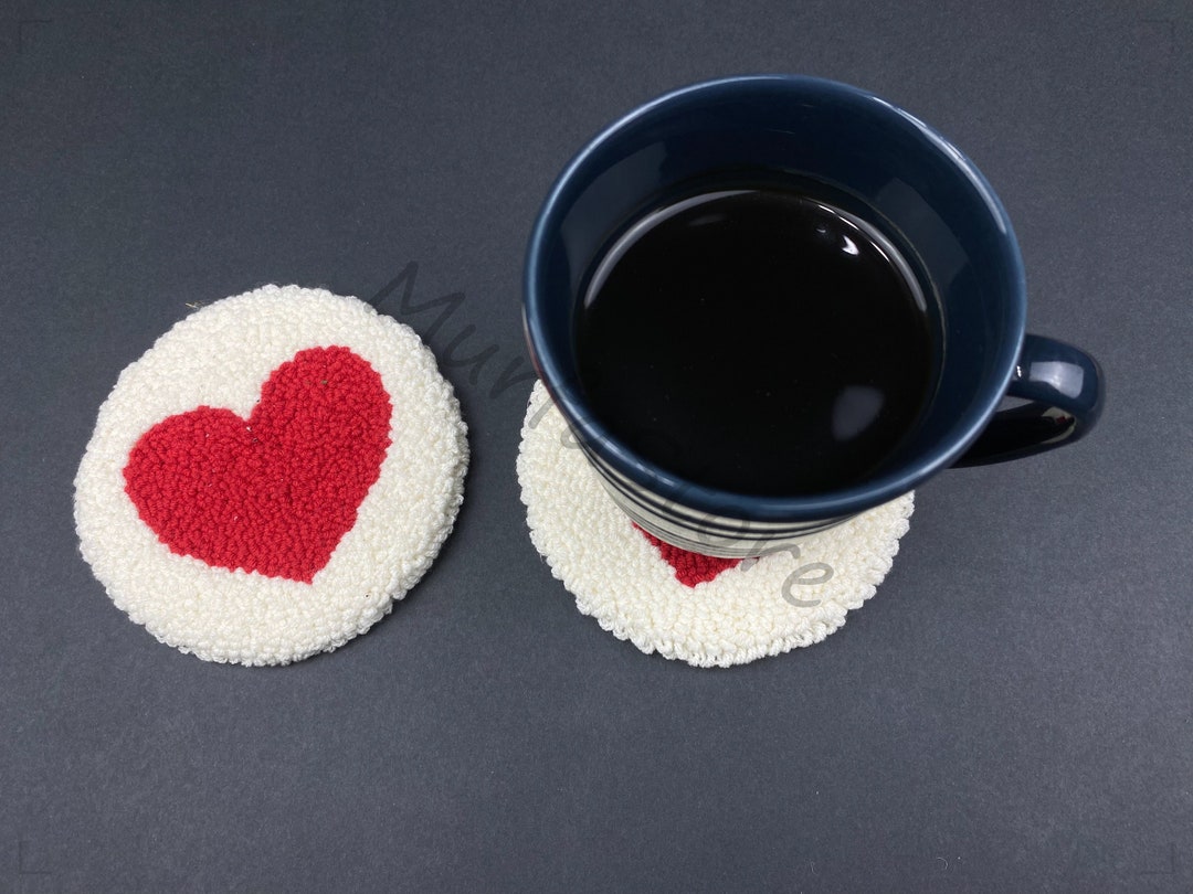 Punch Needle Coasters, Tufted Coasters, Drink Coasters, Embroidery ...