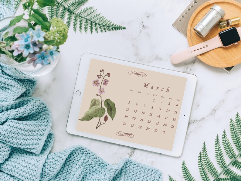 Canva 2023 Calendar, Floral Calendar, 2023 Digital Calendar, Editable ...