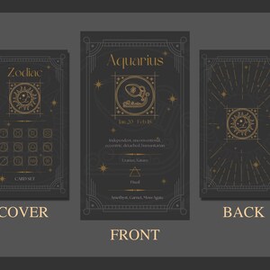 Editable and Printable Zodiac Signs Cards | Dark Theme Zodiac Cards ...