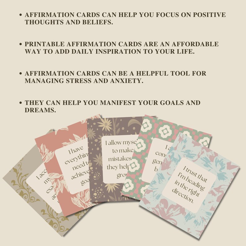 Positive Affirmation Cards, Printable Daily Affirmations, Self Care ...