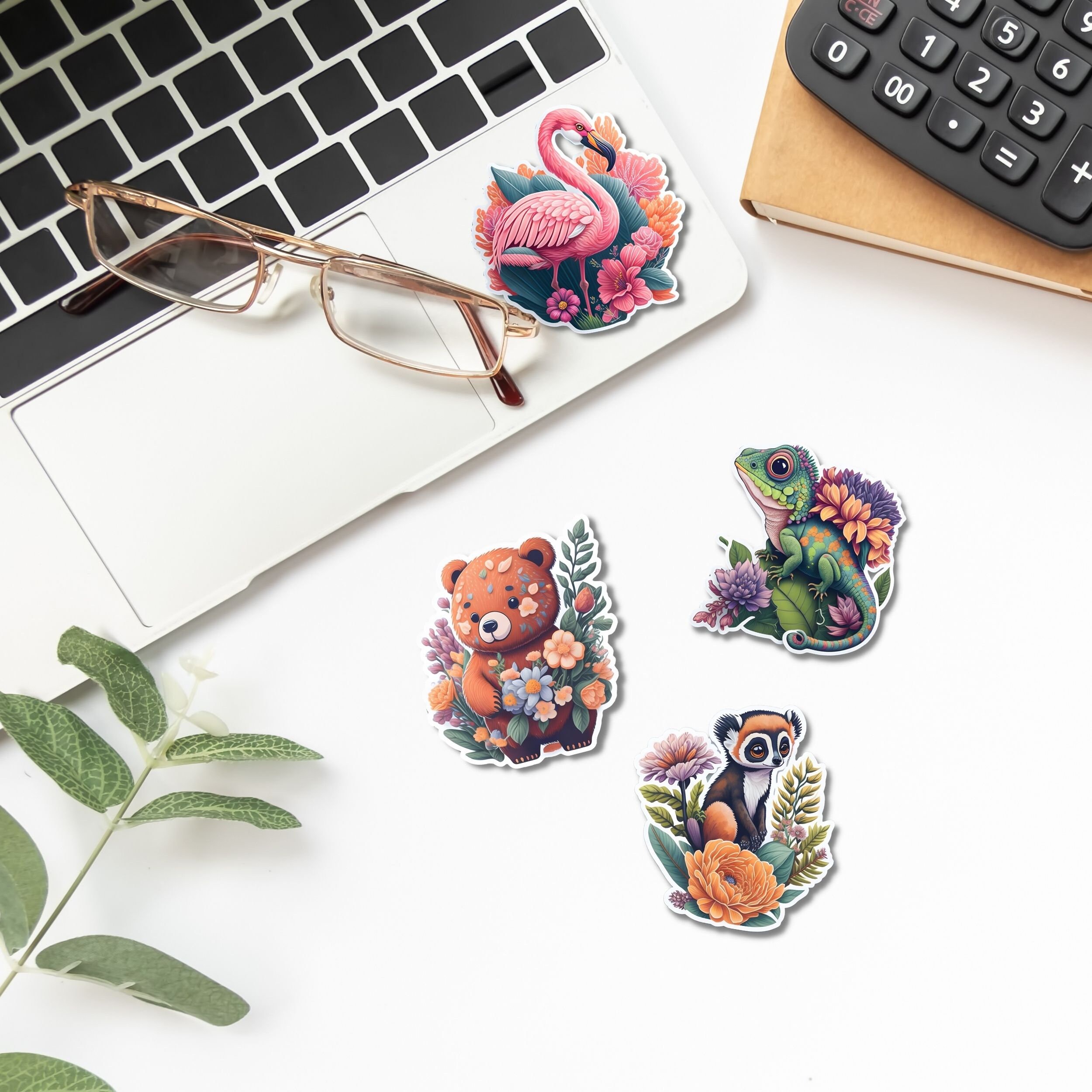 Cute Wild Animals Stickers, Transparent PNG, Adorable Animals, Instant ...
