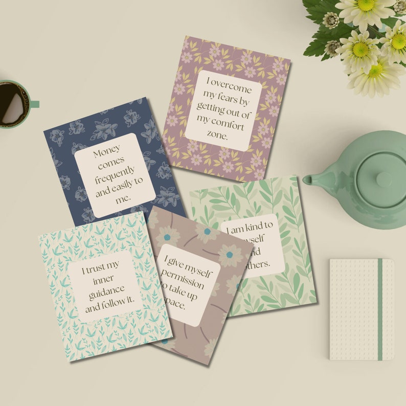 Positive Affirmation Cards, Printable Daily Affirmations, Self Care ...