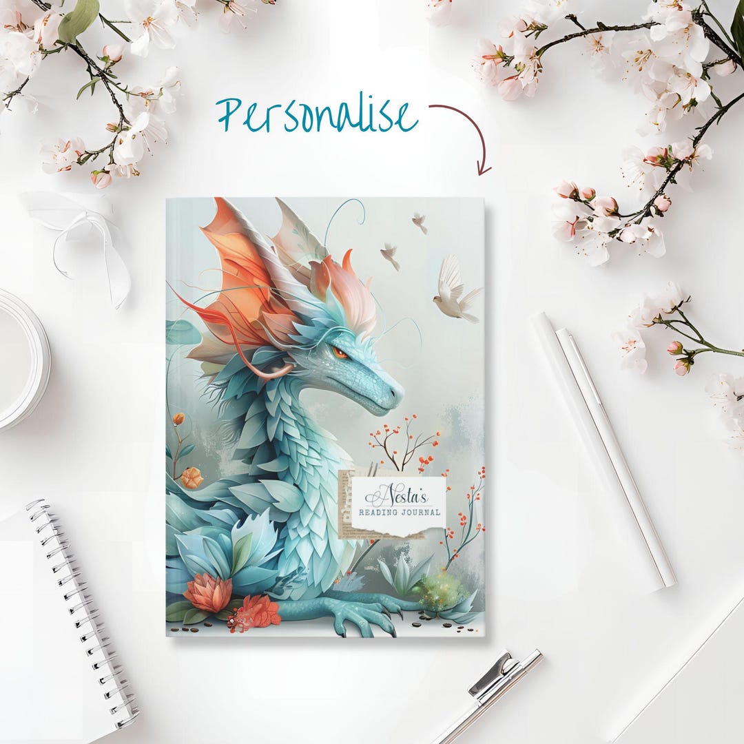Personalized Dragon Hardcover Notebook, Custom Bookish Reading Journal ...