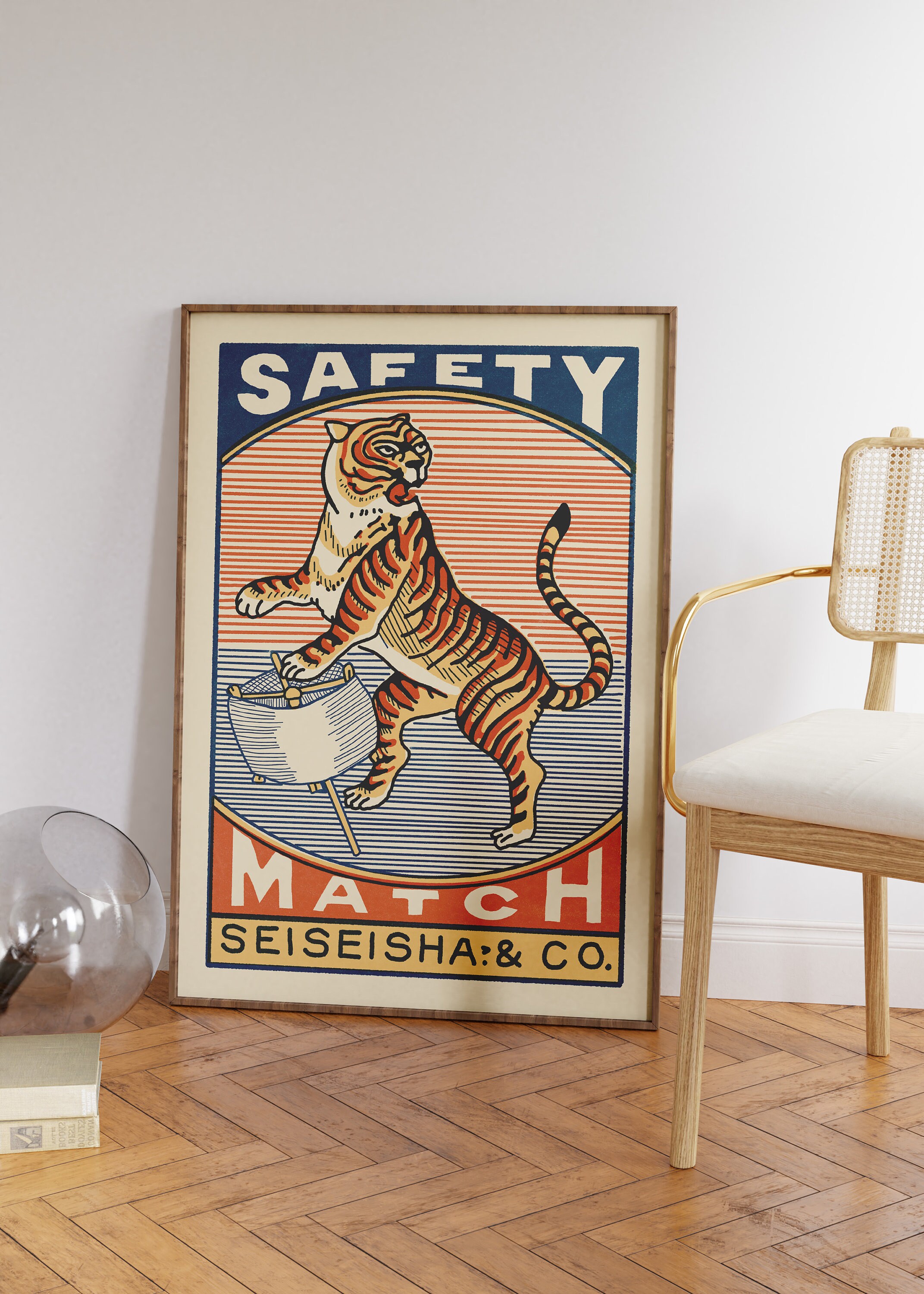 Retro Indian Matchbox Poster Tiger Vintage Matchbox Poster, Colorful ...