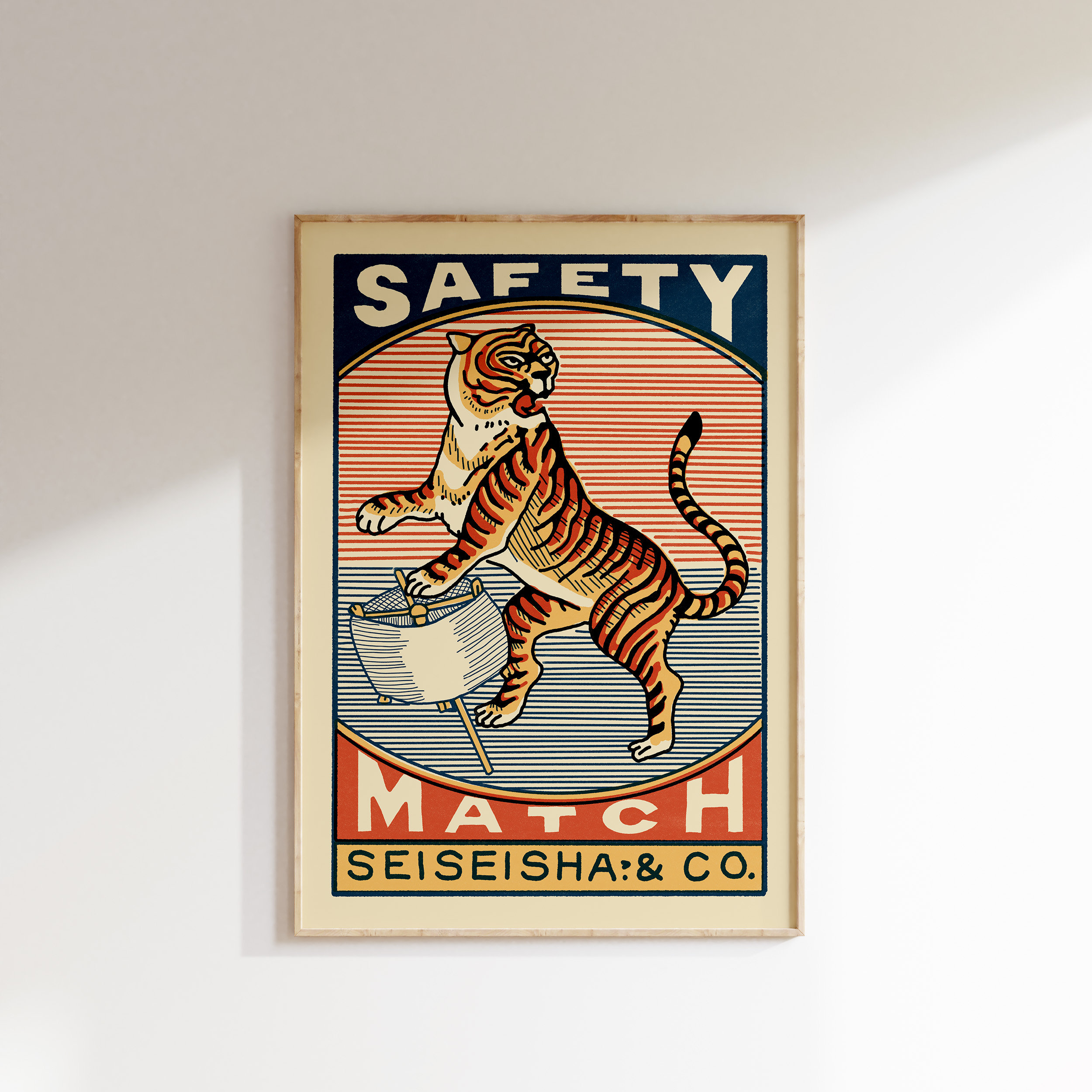 Retro Indian Matchbox Poster Tiger Vintage Matchbox Poster, Colorful ...