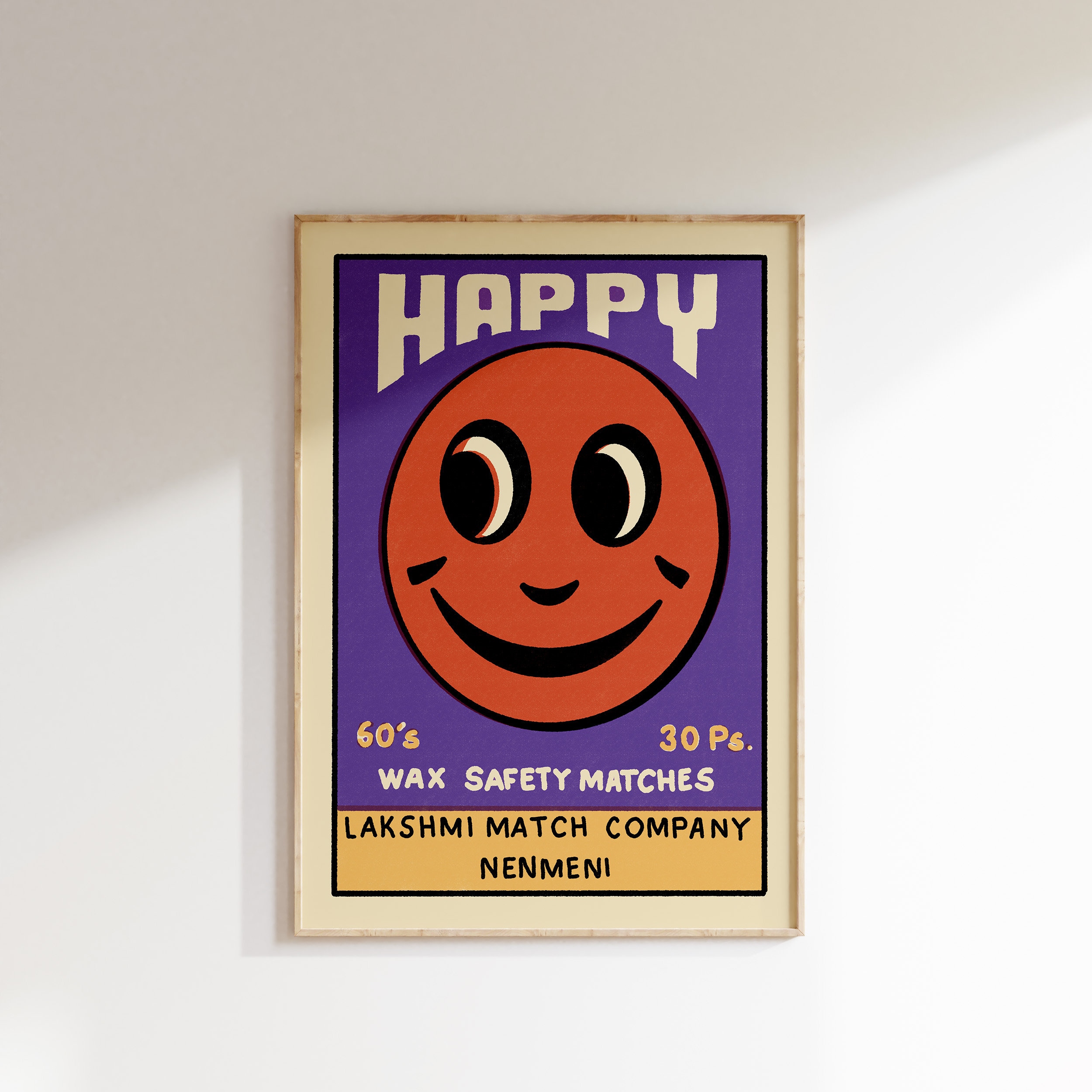 Retro Indian Matchbox Poster Happy Vintage Matchbox Poster, Colorful ...