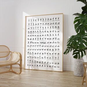 Yoga Poster • 156 Classic Yoga Poses, yoga Wall Art, Yoga Poses Art ...