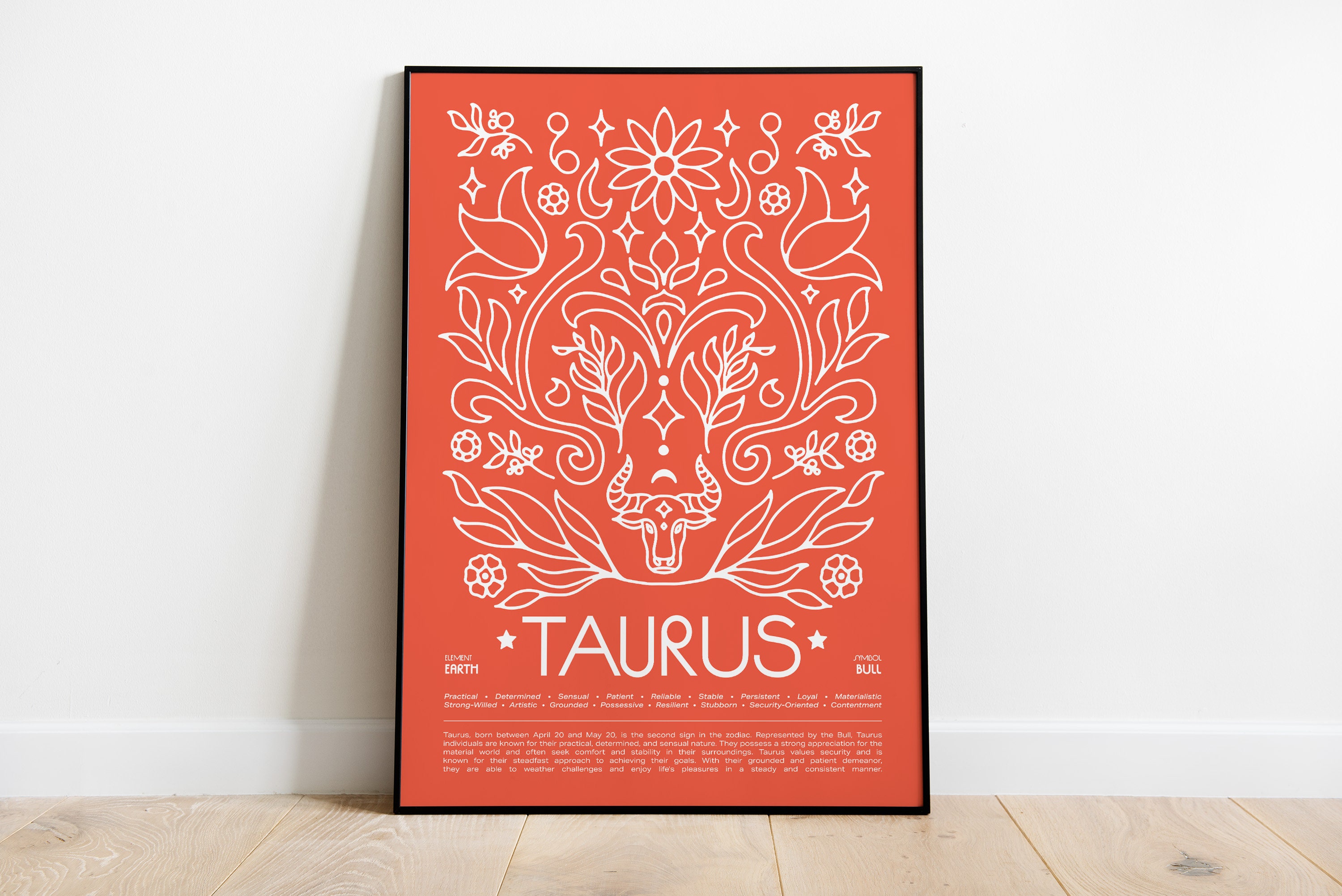 Taurus Poster, Horoscope Print, Astrology Wall Art, Tarot, Zodiac ...