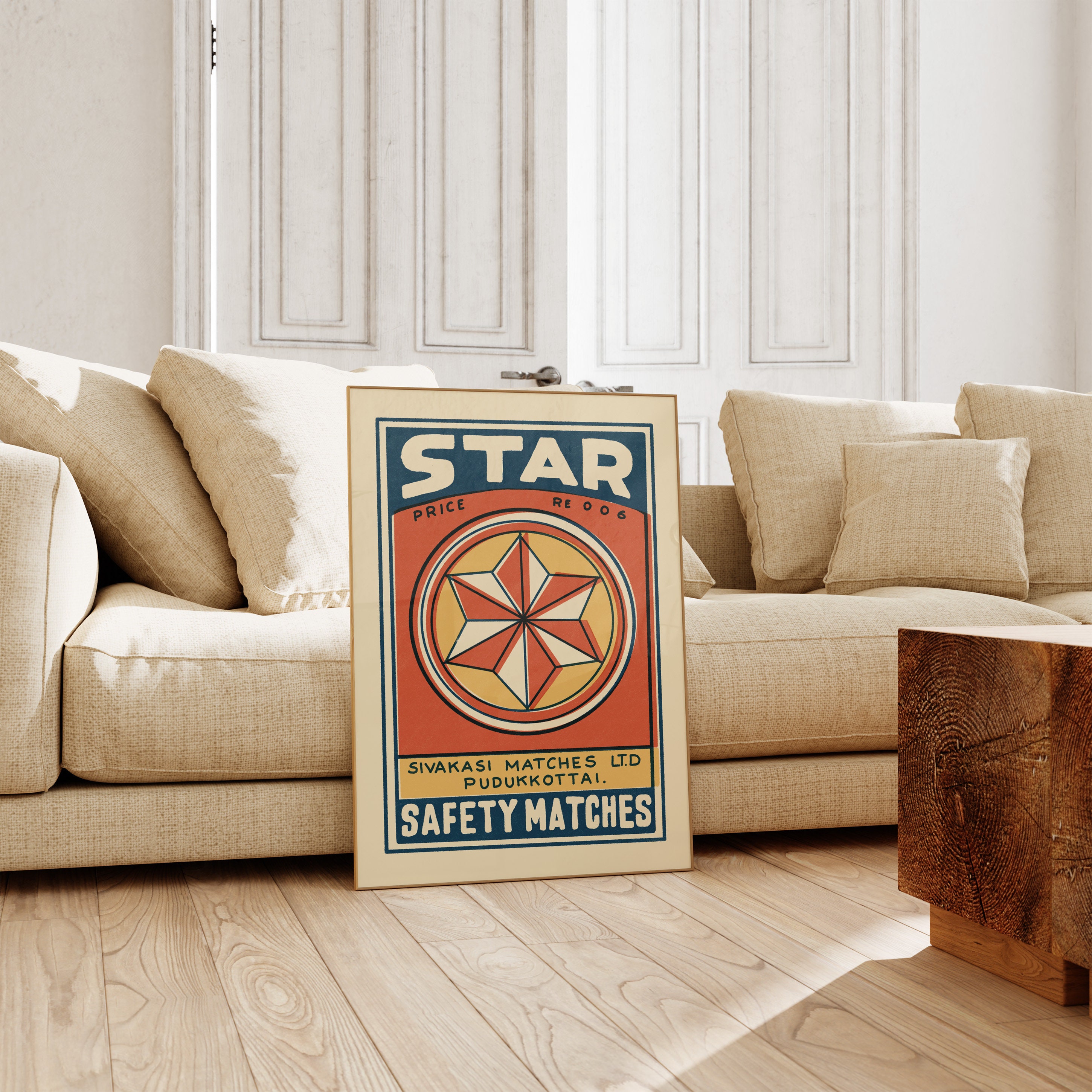 Retro Indian Matchbox Poster Star V2 Vintage Matchbox Poster, Colorful ...