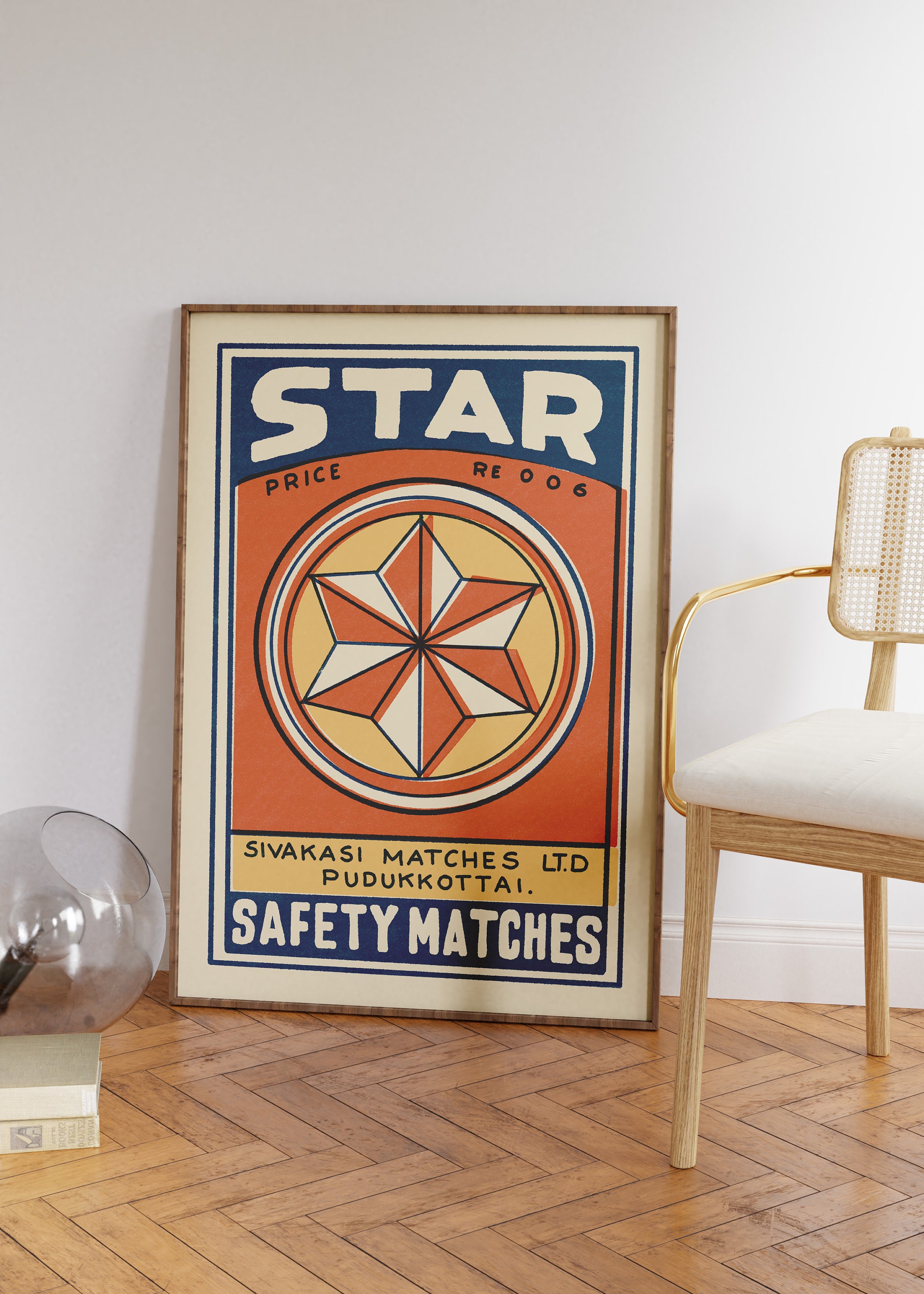Retro Indian Matchbox Poster Star V2 Vintage Matchbox Poster, Colorful ...