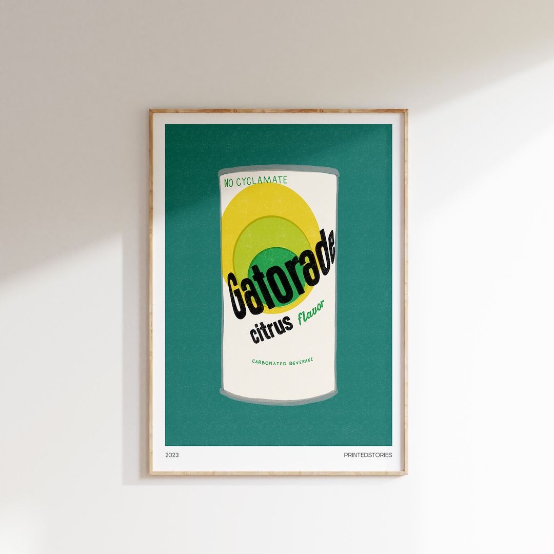 Can of Gatorade Soda Poster • Food Prints, Vintage Drink Poster ...