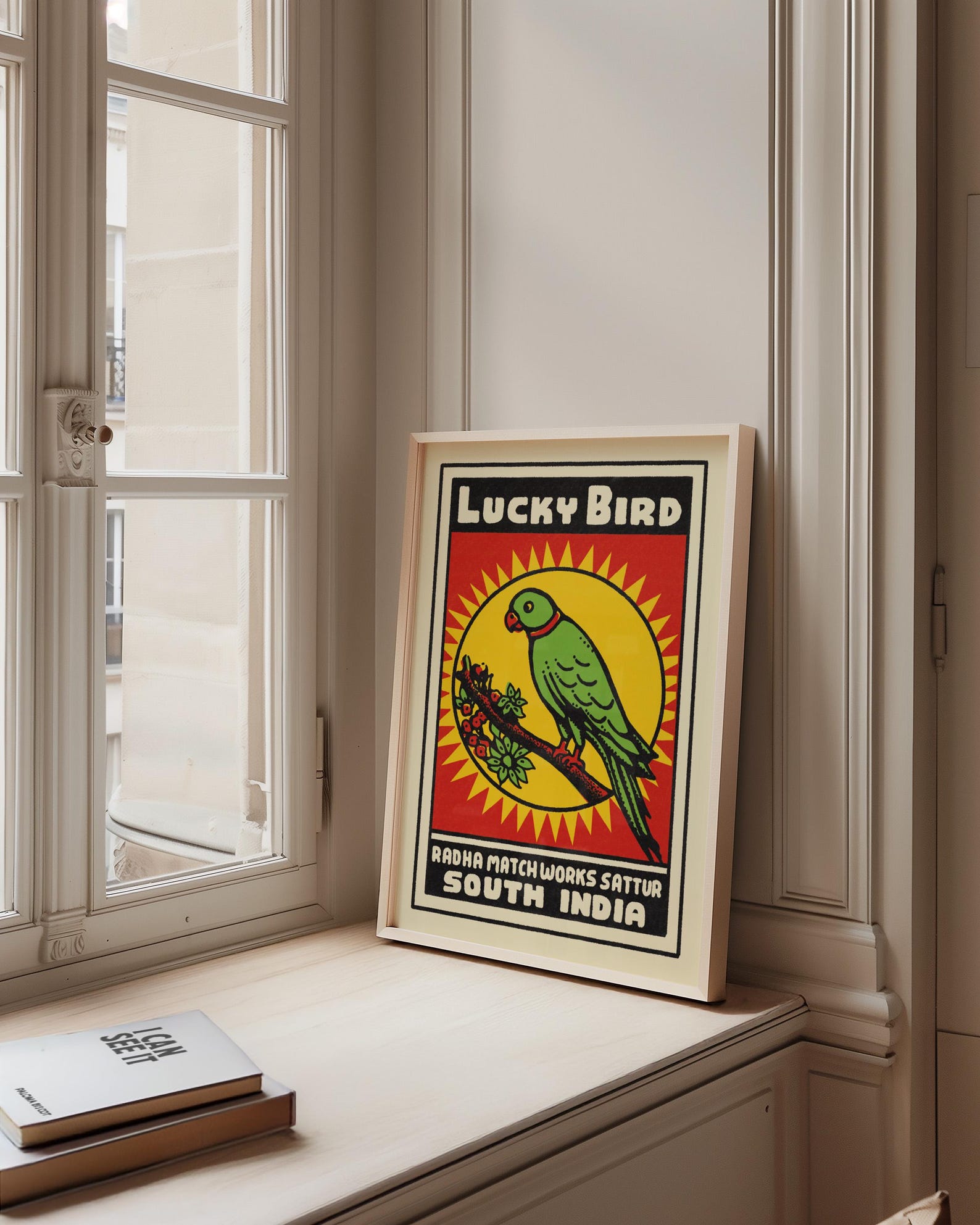 Retro Lucky Bird Matchbox Poster • Vintage India Art Print • Sizes 8x12 ...