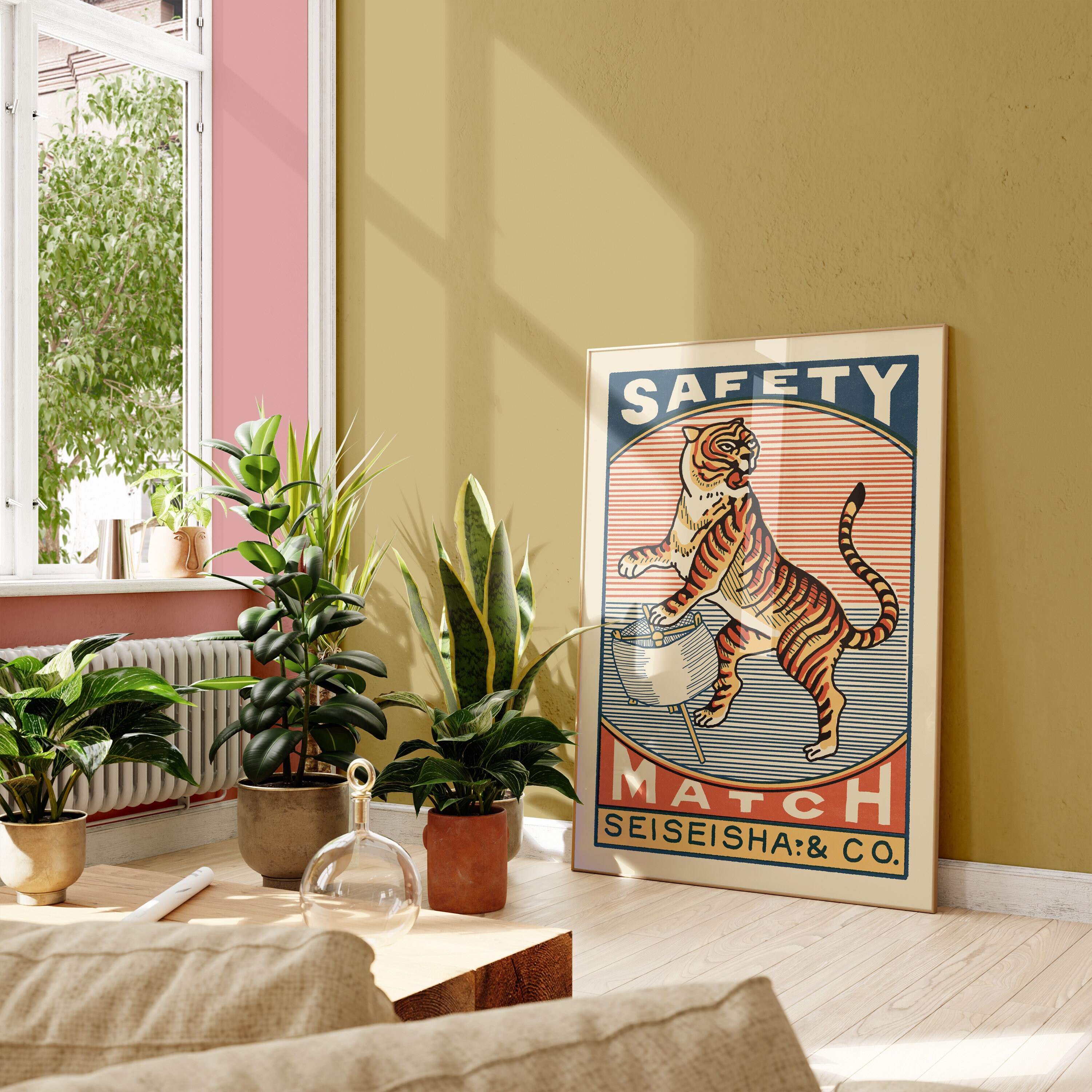 Retro Indian Matchbox Poster Tiger Vintage Matchbox Poster, Colorful ...