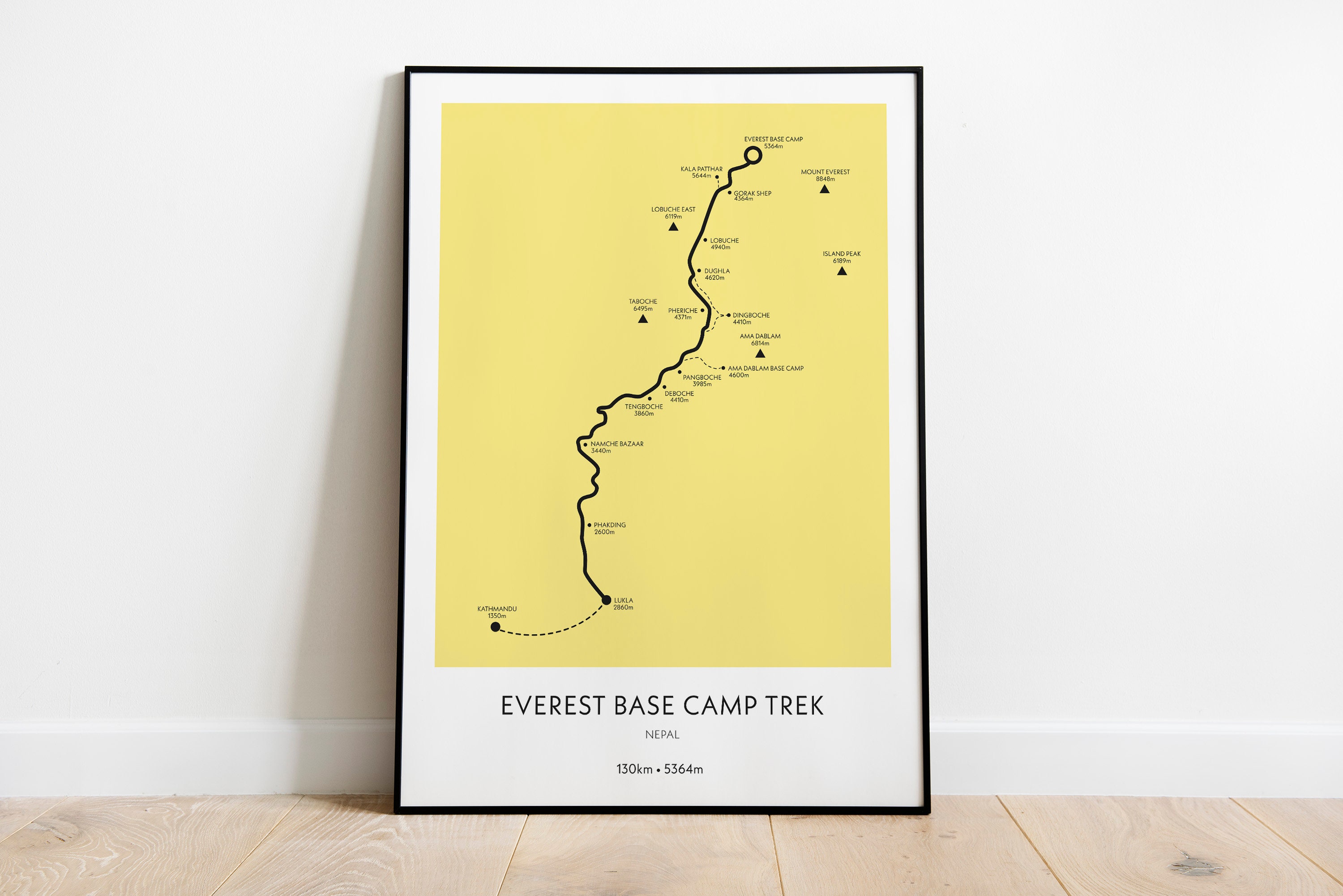 Everest Base Camp Trek Poster, Hiking Print, Hiking Map, Hiking Map ...