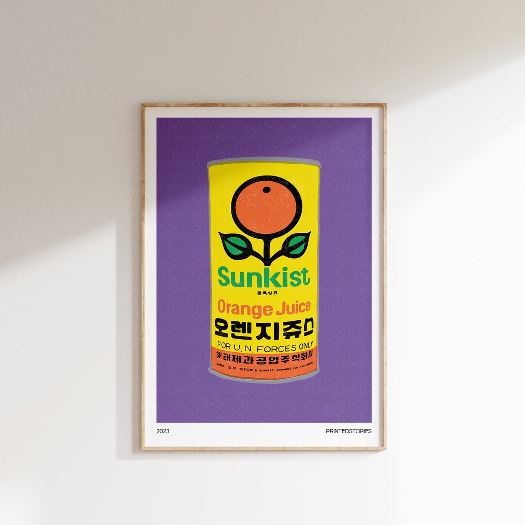 Can of Sunkist Soda Poster • Food Print, Vintage Poster, Vintage Art ...