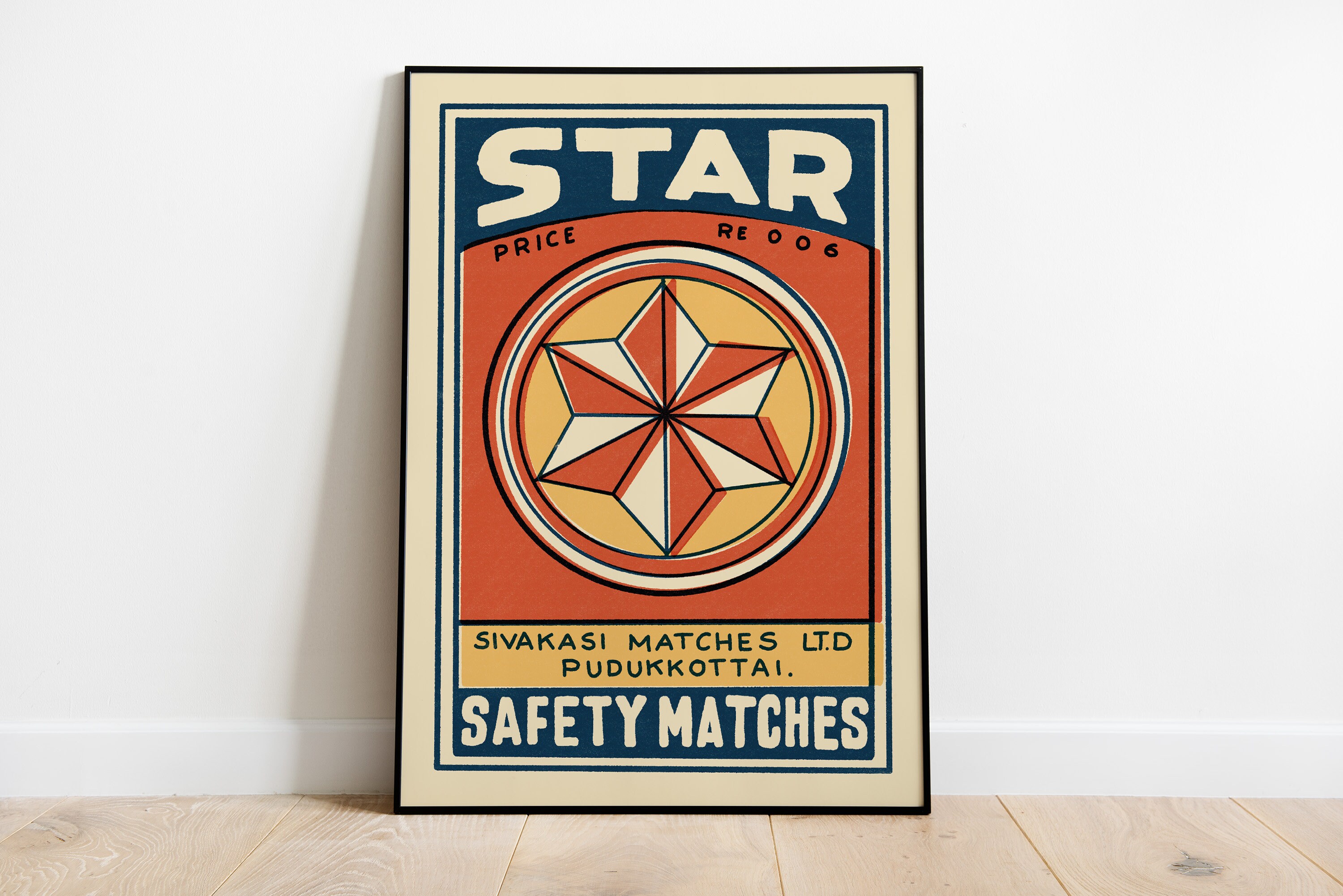 Retro Indian Matchbox Poster Star V2 Vintage Matchbox Poster, Colorful ...