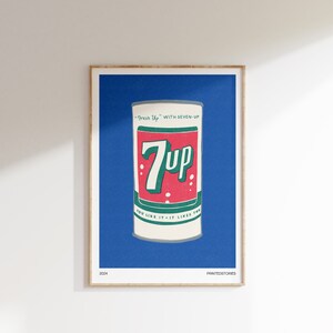 Can of Seven up Soda Poster • Food Print, Vintage Drink Poster, Vintage ...
