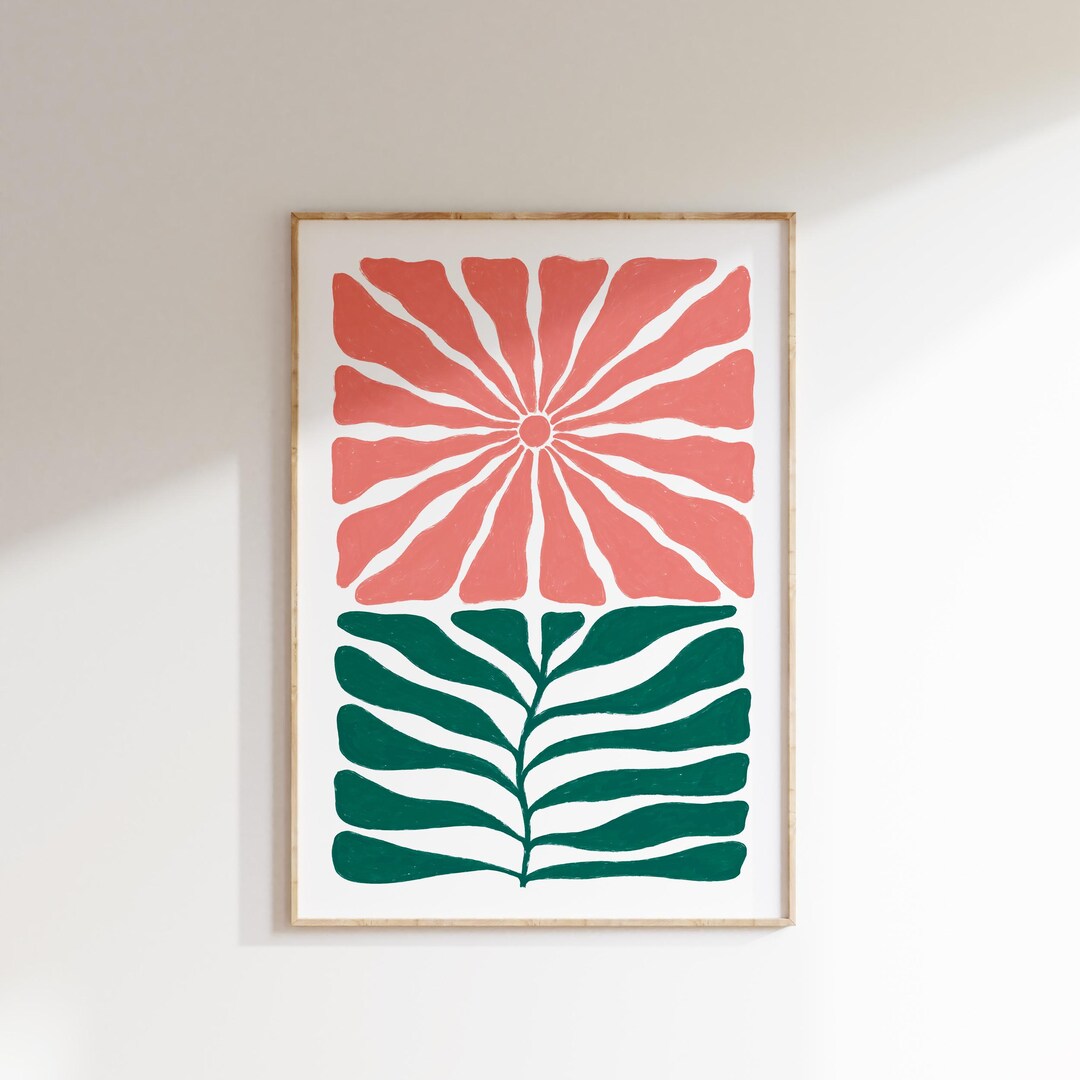 Abstract Flower Poster Colorful Art Poster, Maximalist Wall Art ...