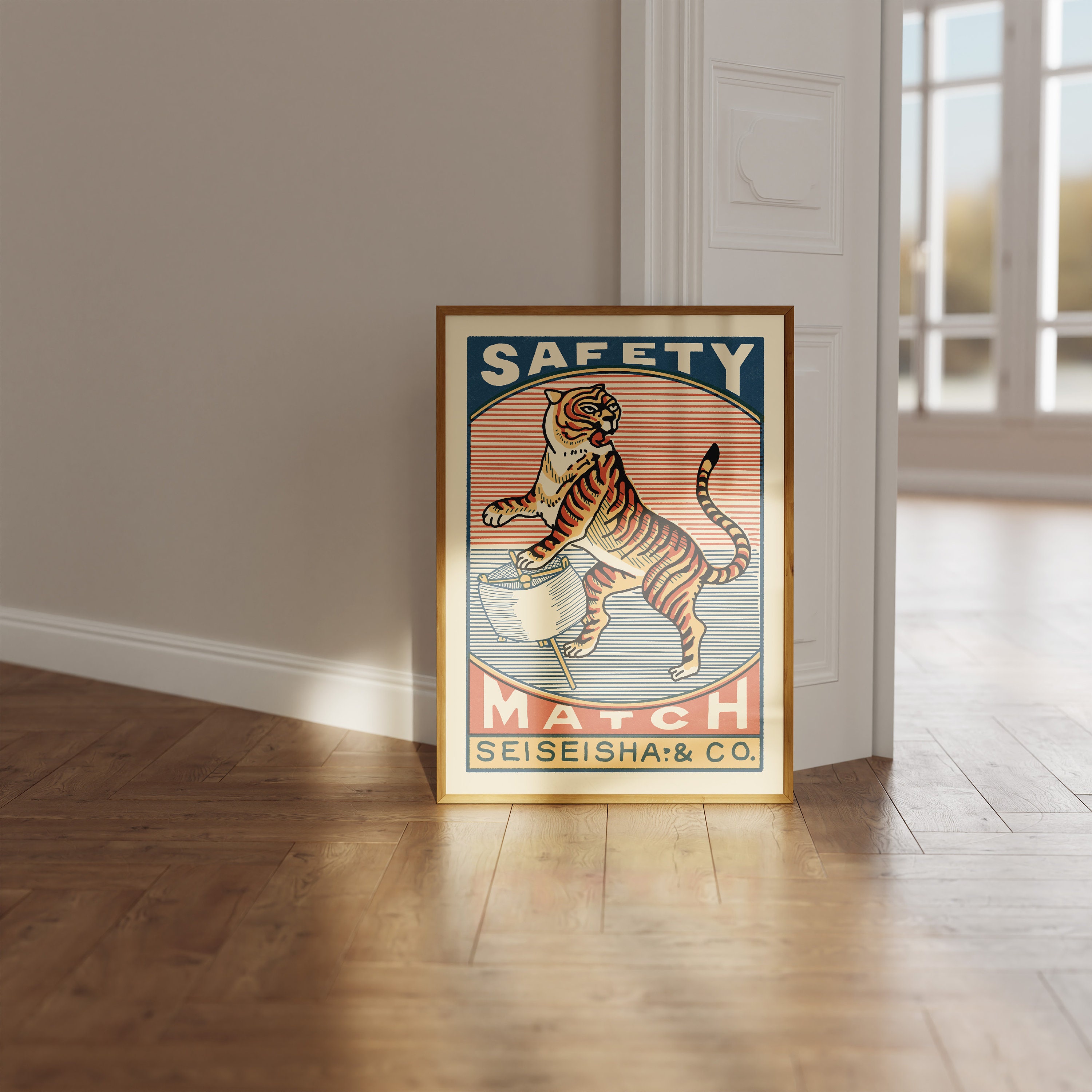 Retro Indian Matchbox Poster Tiger Vintage Matchbox Poster, Colorful ...
