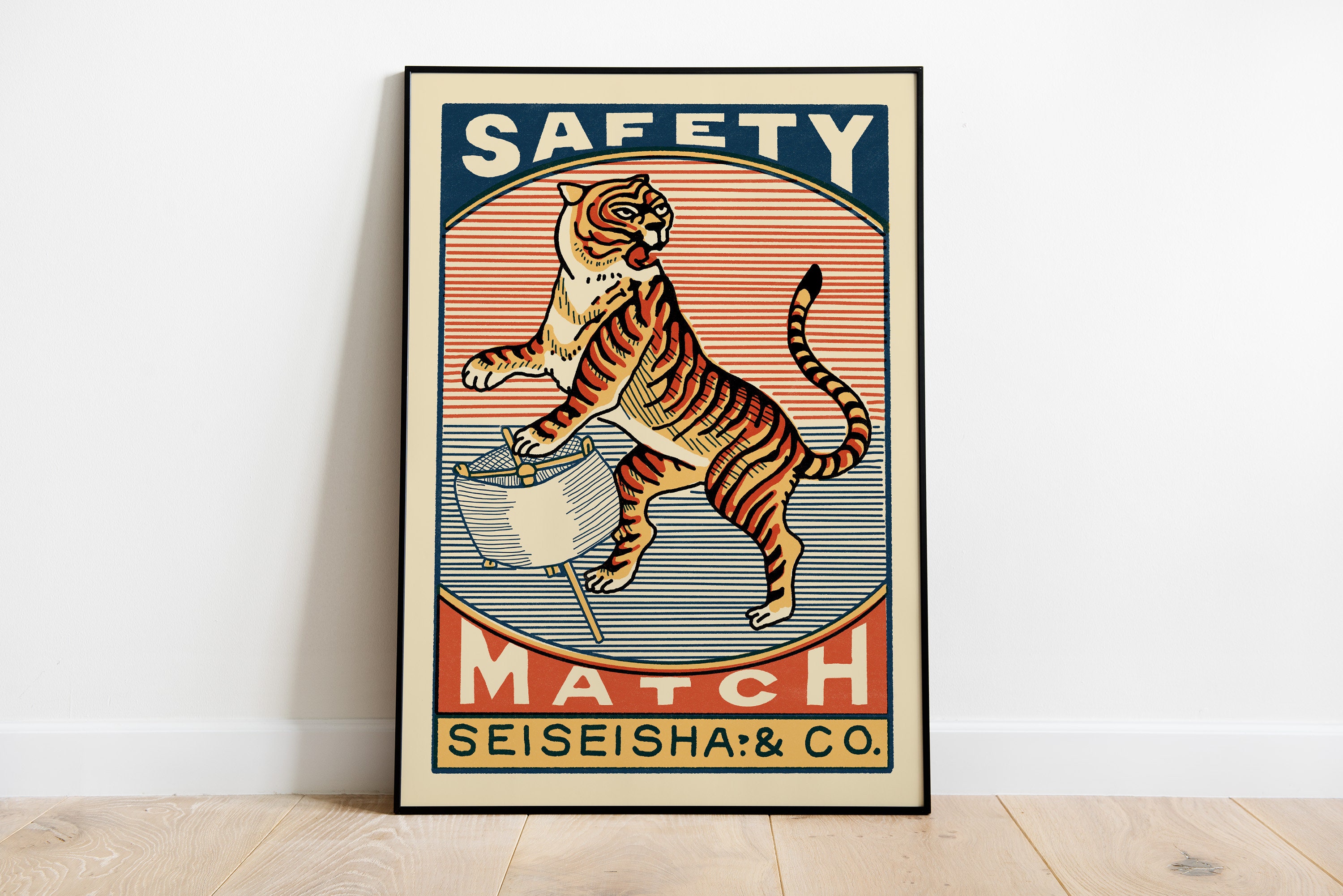 Retro Indian Matchbox Poster Tiger Vintage Matchbox Poster, Colorful ...