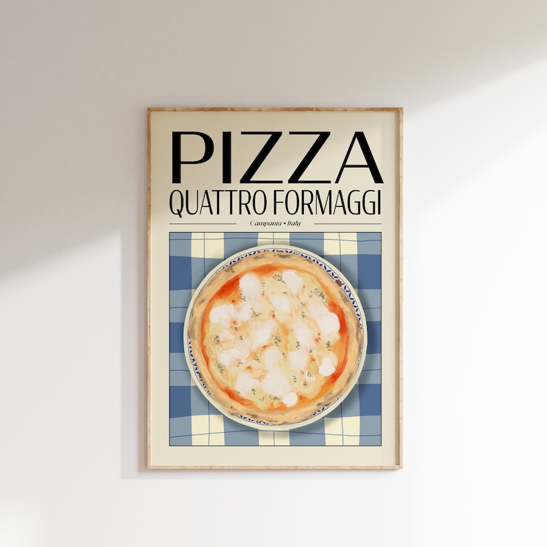 Pizza Poster Food Art Food Print Modern Kitchen Decor - Etsy