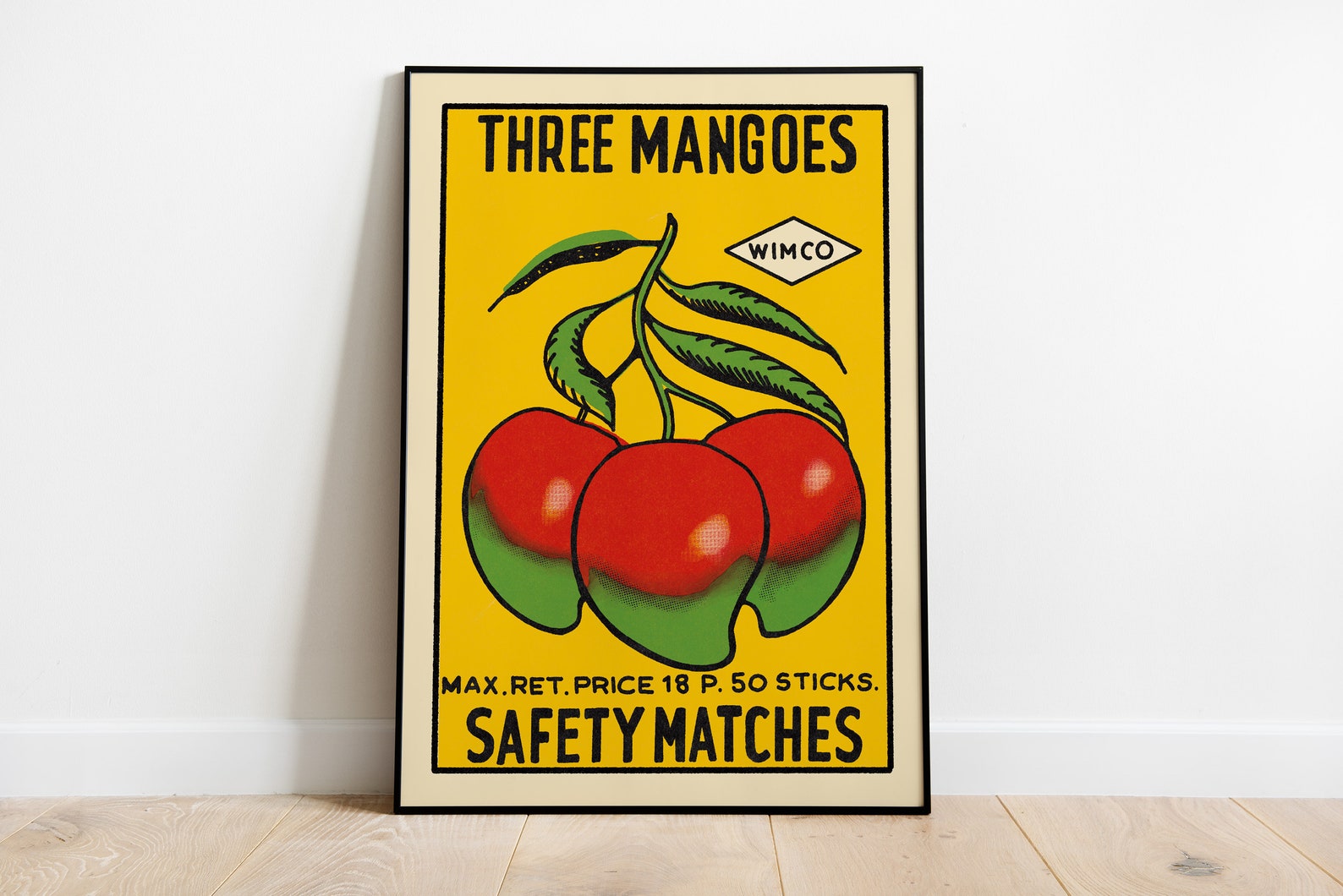 Retro Mangoes Matchbox Poster • Vintage India Art Print • Sizes 8x12 ...
