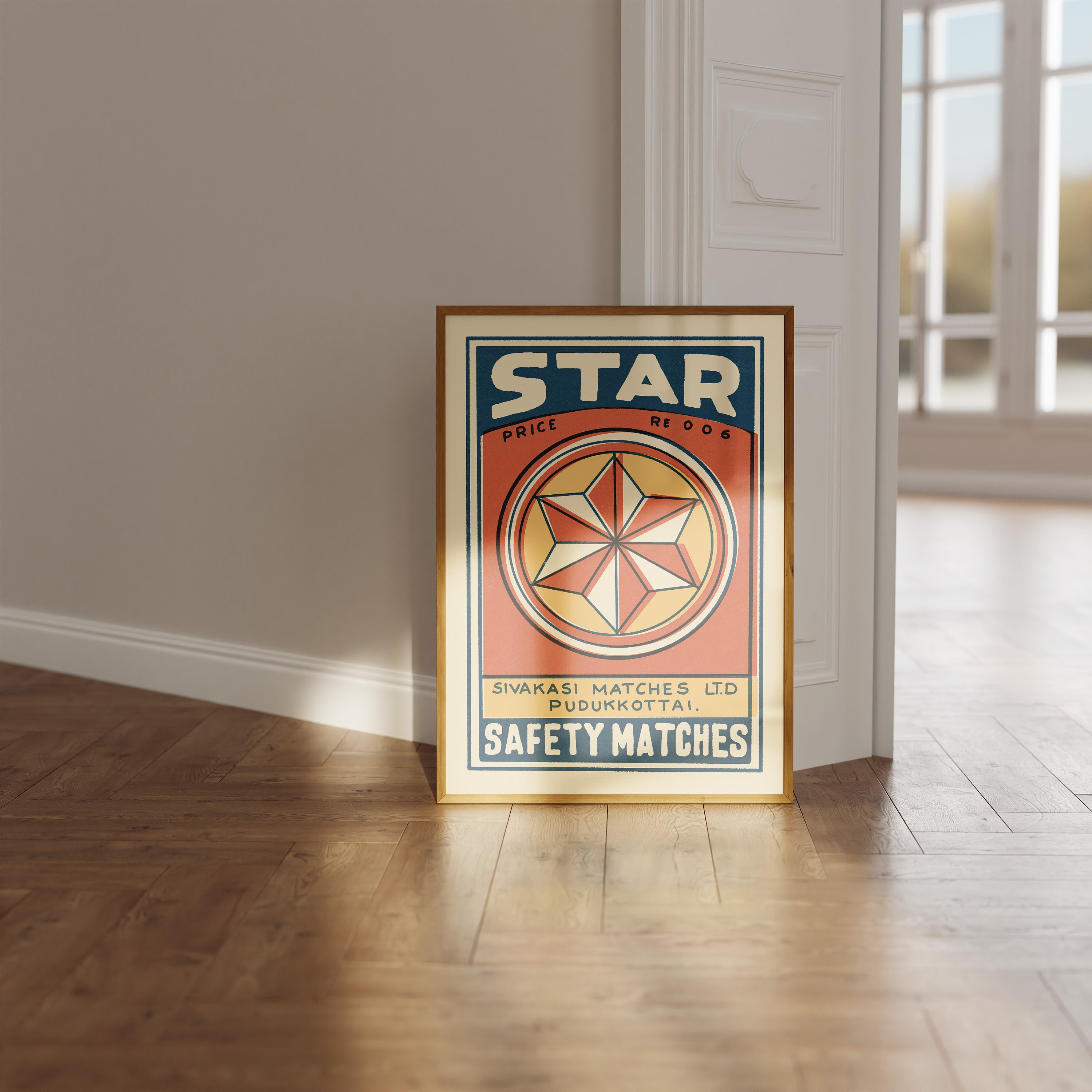 Retro Indian Matchbox Poster Star V2 Vintage Matchbox Poster, Colorful ...