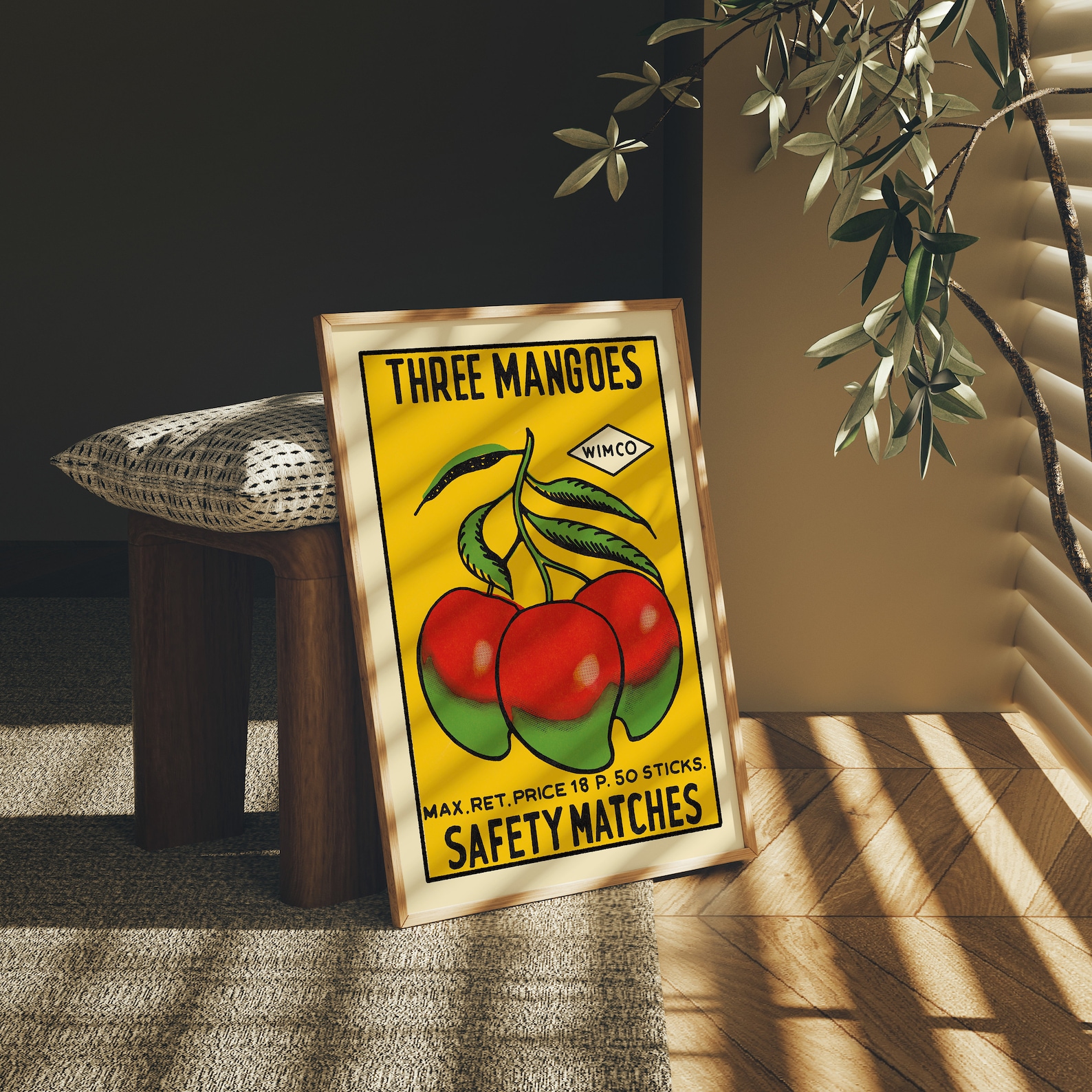Retro Mangoes Matchbox Poster • Vintage India Art Print • Sizes 8x12 ...