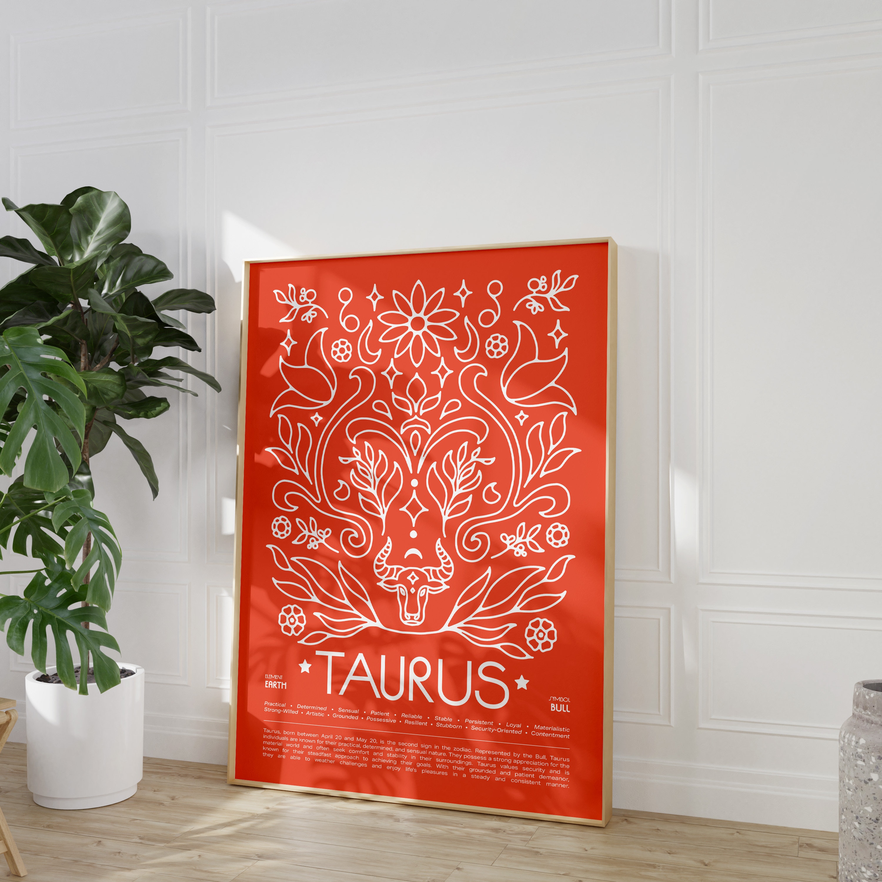 Taurus Poster, Horoscope Print, Astrology Wall Art, Tarot, Zodiac ...