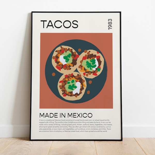 Tacos Food Poster - Etsy
