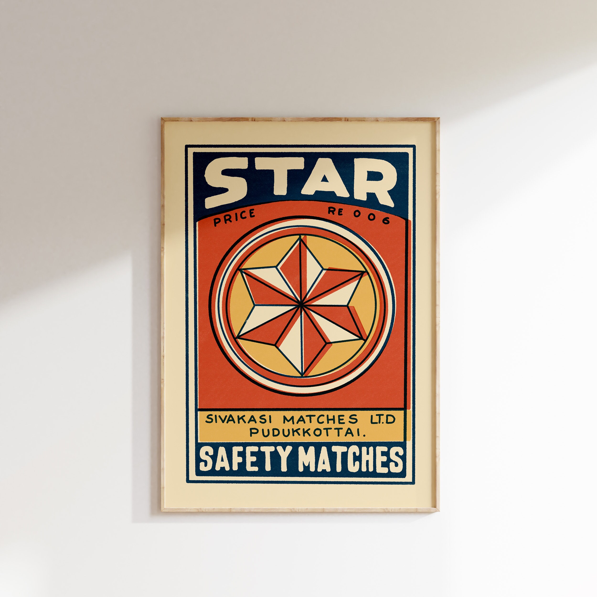 Retro Indian Matchbox Poster Star V2 Vintage Matchbox Poster, Colorful ...