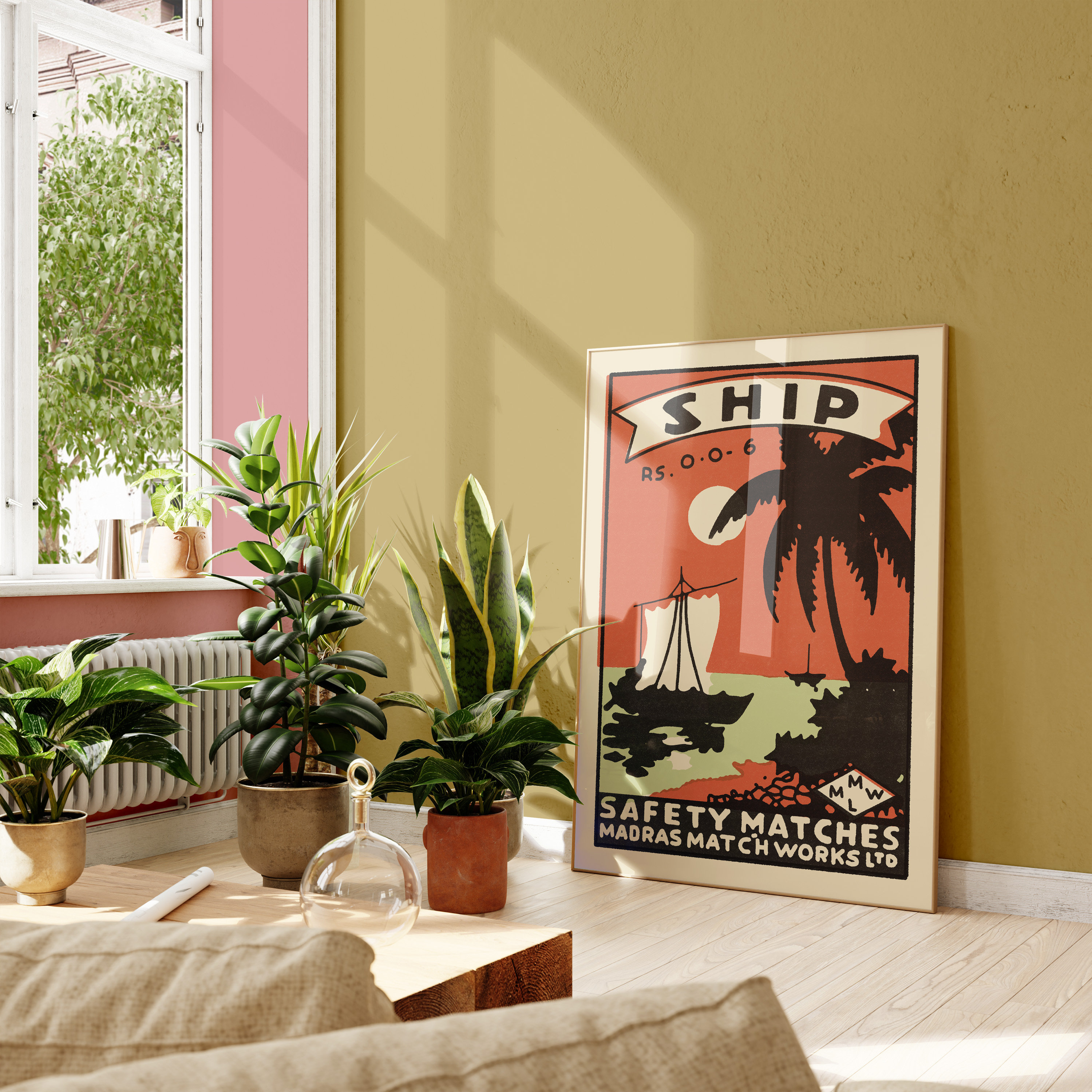 Retro Indian Matchbox Poster Ship Vintage Matchbox Poster, Colorful Art ...