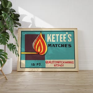 Retro Indian Matchbox Poster Fire Vintage Matchbox Poster, Colorful Art ...