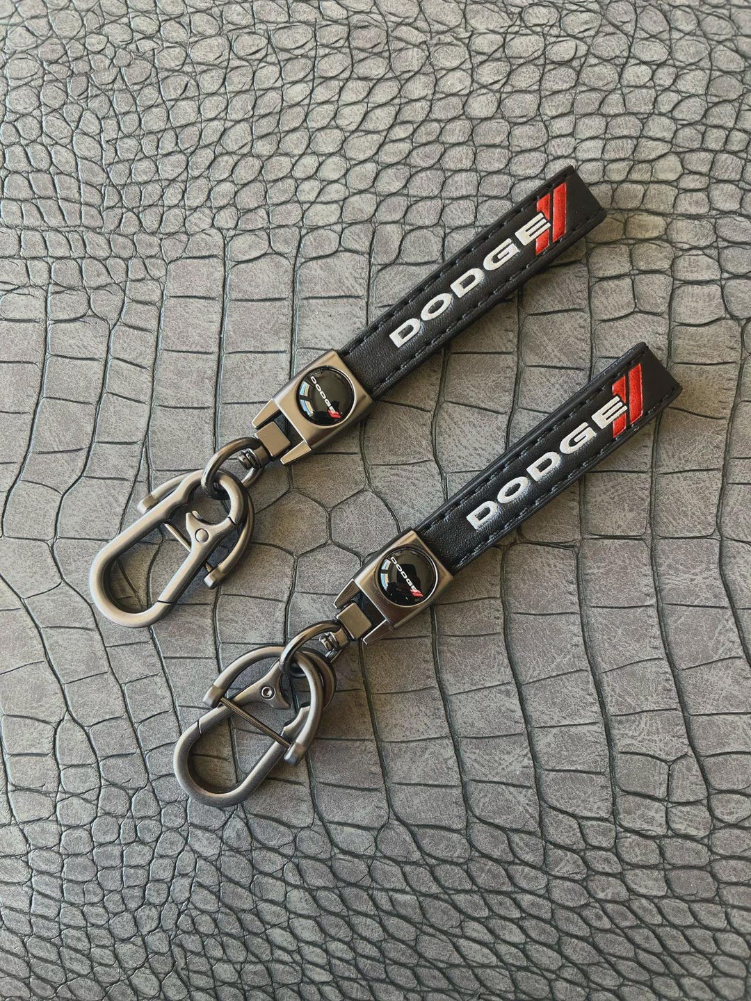 Leather Car Keychain for Dodge Challenger, Charger, SRT ,durango ...