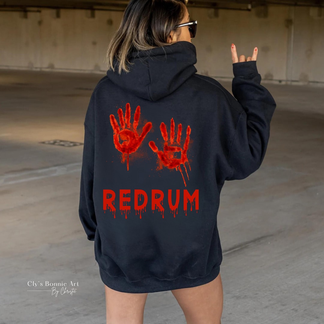 Redrum Bloody Hands Hoodie, Murder Spelled Backwards, the Shining ...