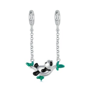 Cute Panda Dangle Charm Hanging Bamboo Compatible With Pandora ...