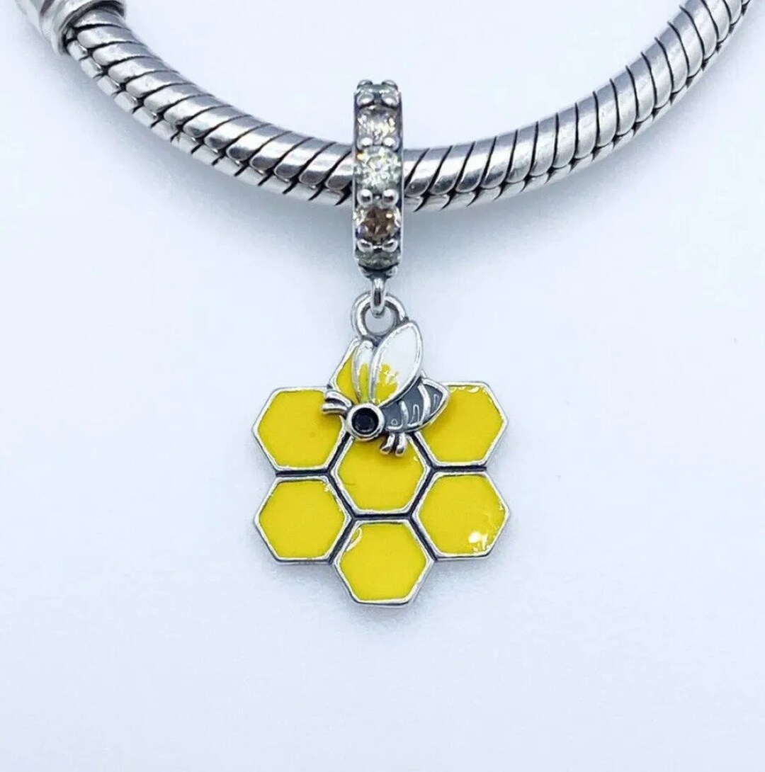 Honey Bee Dangle Charm Pendant Honeycomb Insect Compatible With Pandora ...
