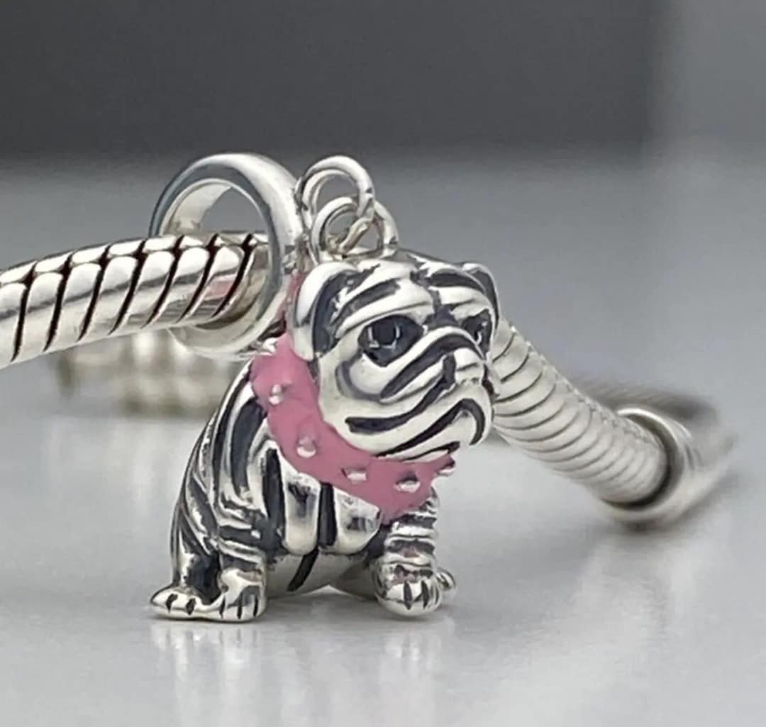 English Bulldog Dangle Charm Dog Pet Compatible With Pandora Bracelets ...