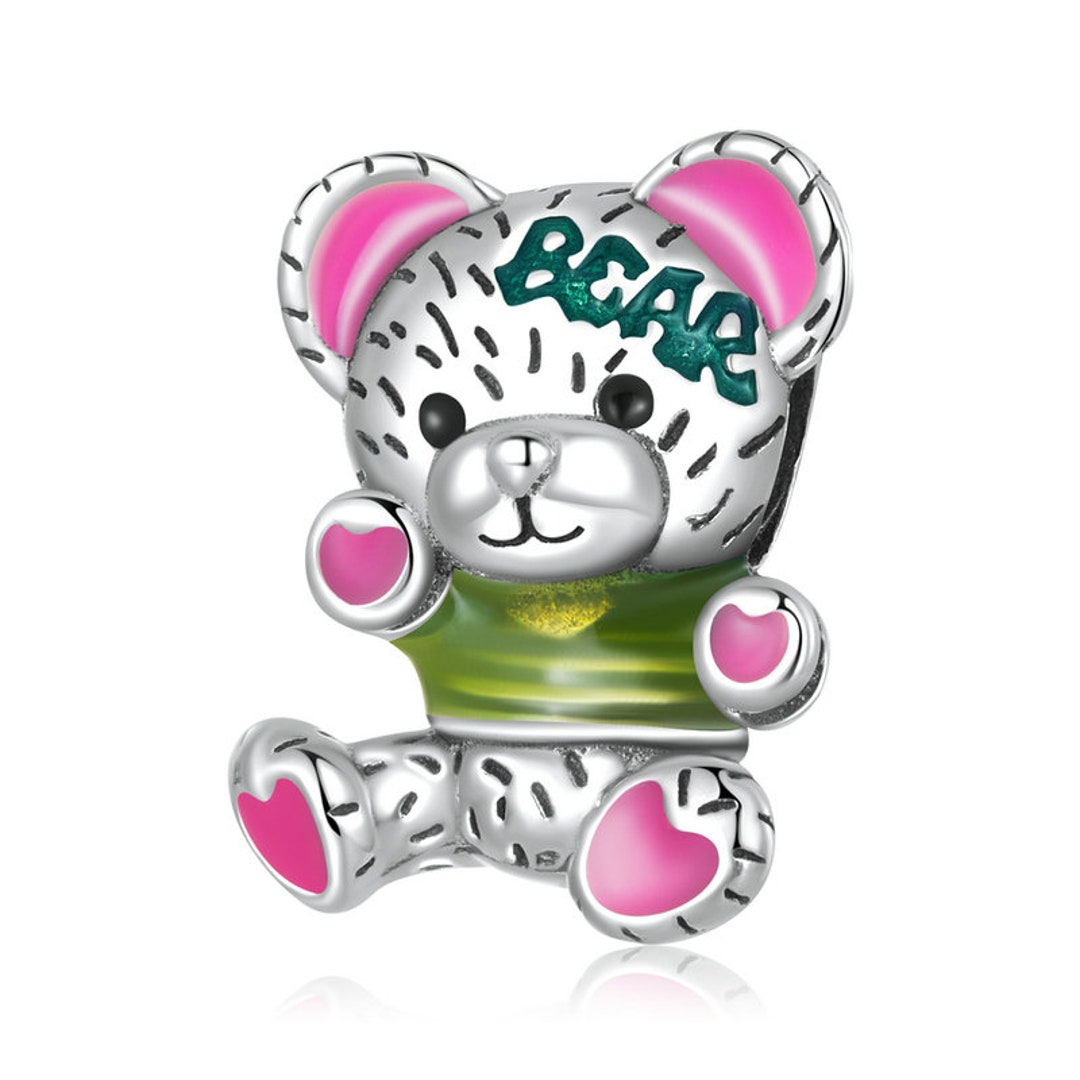 Cute Cuddly Teddy Bear Charm Bead Compatible With Pandora Bracelets ...
