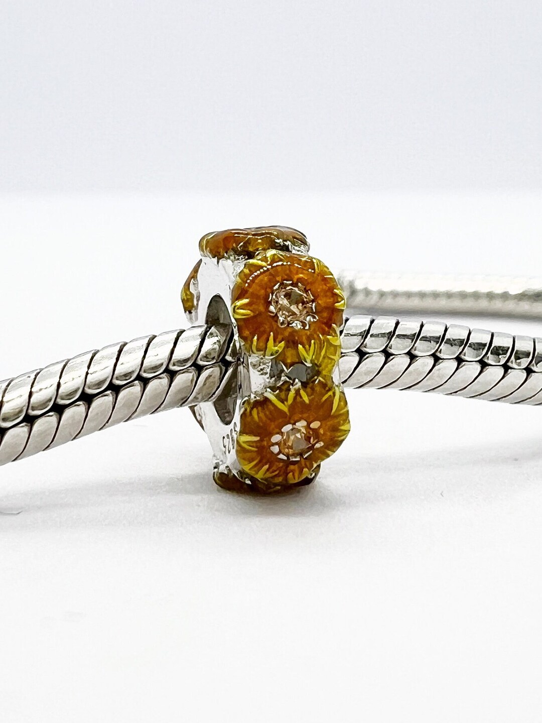 Sunflower Spacer Charm Bead Stopper Summer Floral Compatible With ...