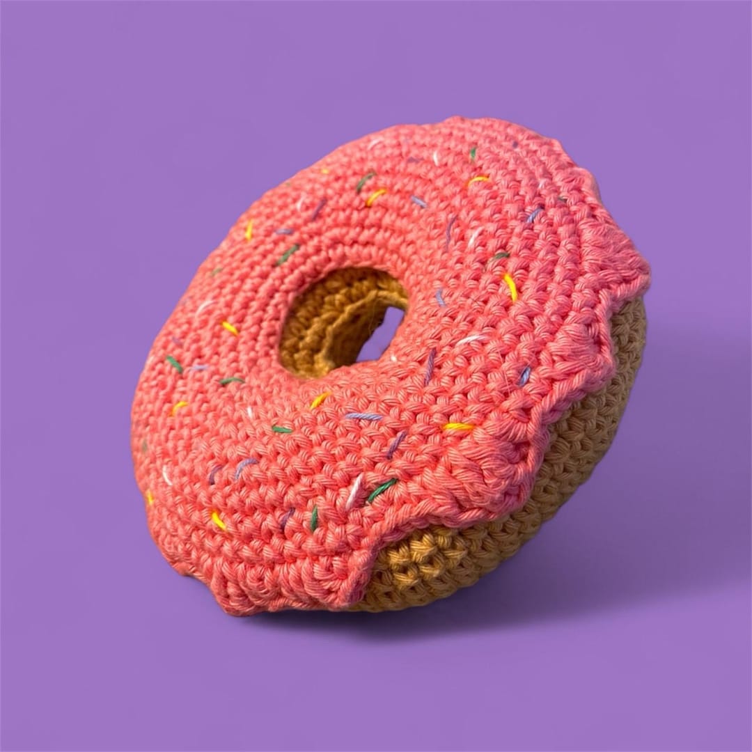 Handcrafted Donut Dog Toy: Plush Frisbee With Squeaker - Etsy