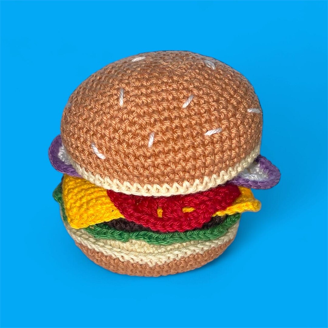Catnip Filled Crochet Burger Cat Toy - Great Bob’s Burger Fan Gift - Etsy