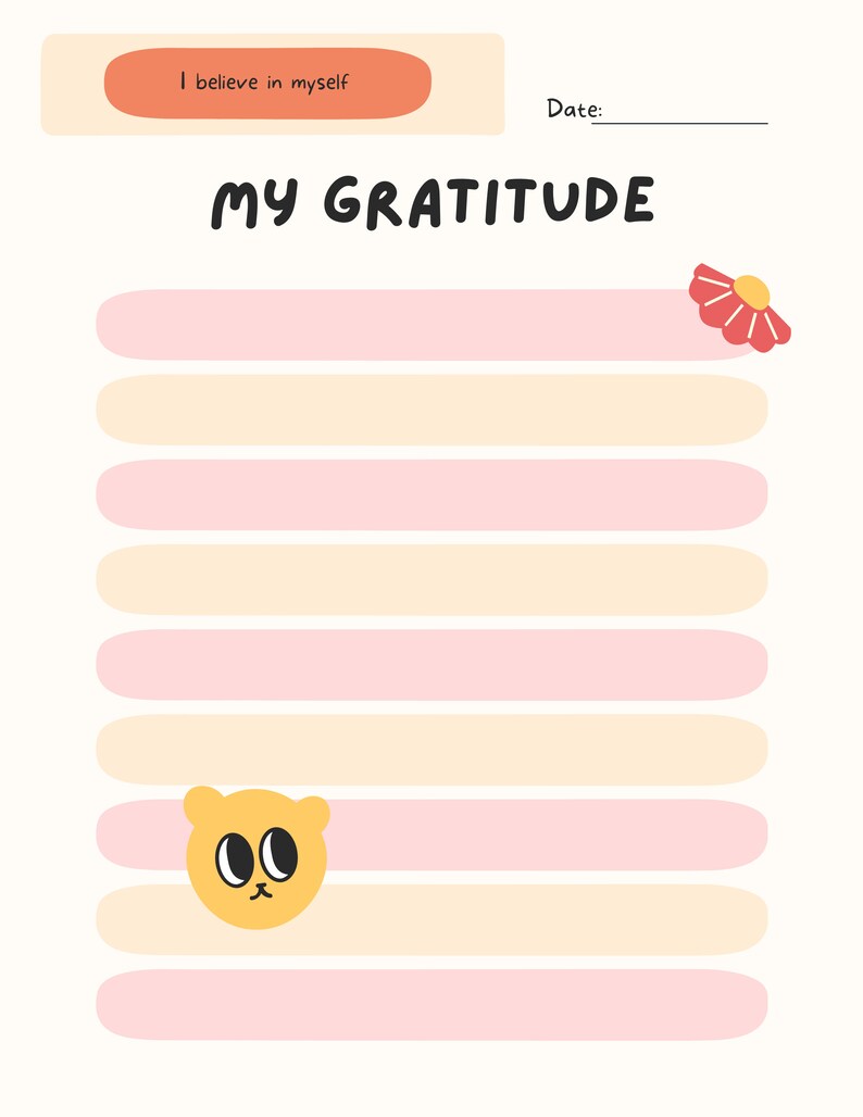 Gratitude Journal Printable BUNDLE for Kids! Gratitude Template ...