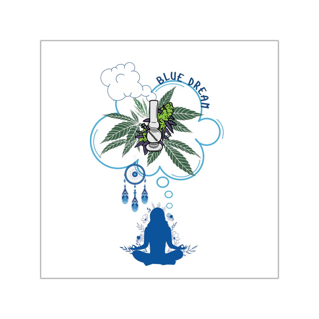 Blue Dream Strain Square Vinyl Sticker, Indoor Outdoor Use, 420 ...