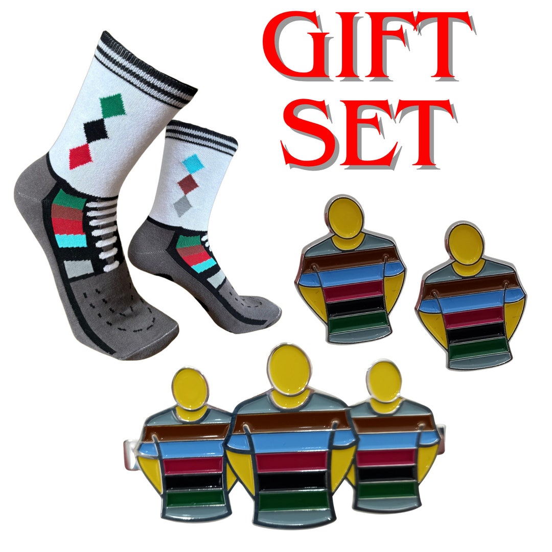 Harlequins Rugby Styled Gold Cufflink ,tie Clip and Sock Gift Set - Etsy