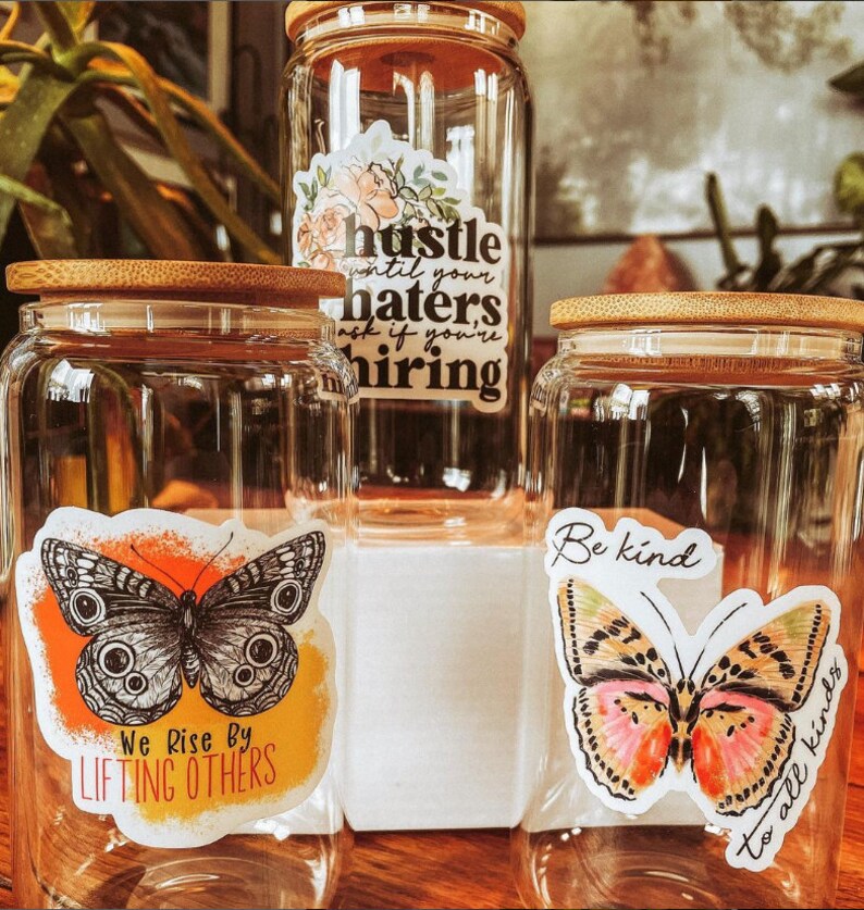 Vinyl Sticker Water Bottle Sticker Tumbler Sticker Flowers