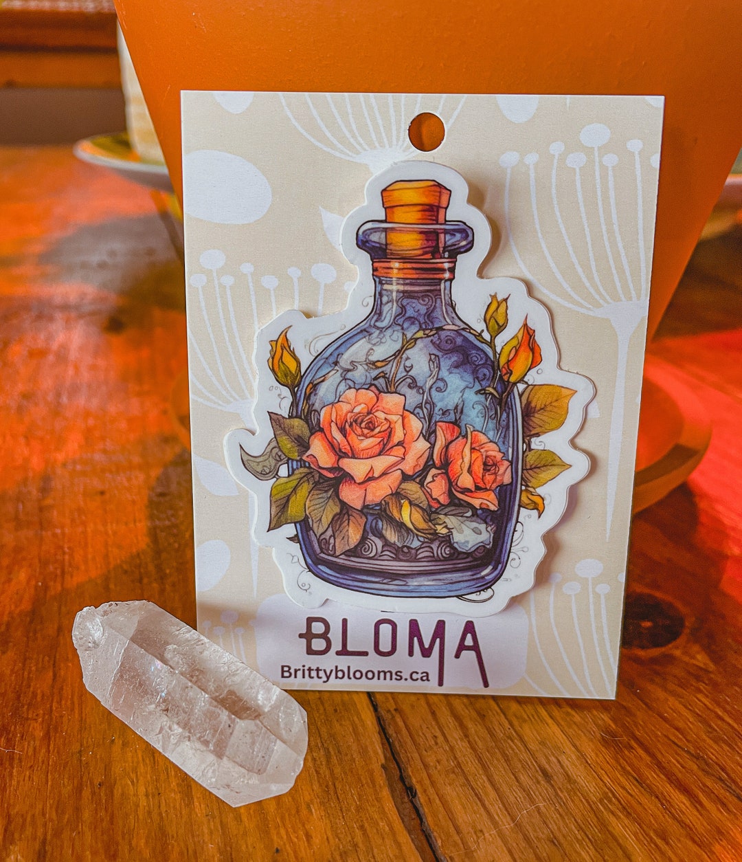 Vinyl Sticker/ Tumbler Sticker/ Roses Apothecary Jar/ Flowers ...
